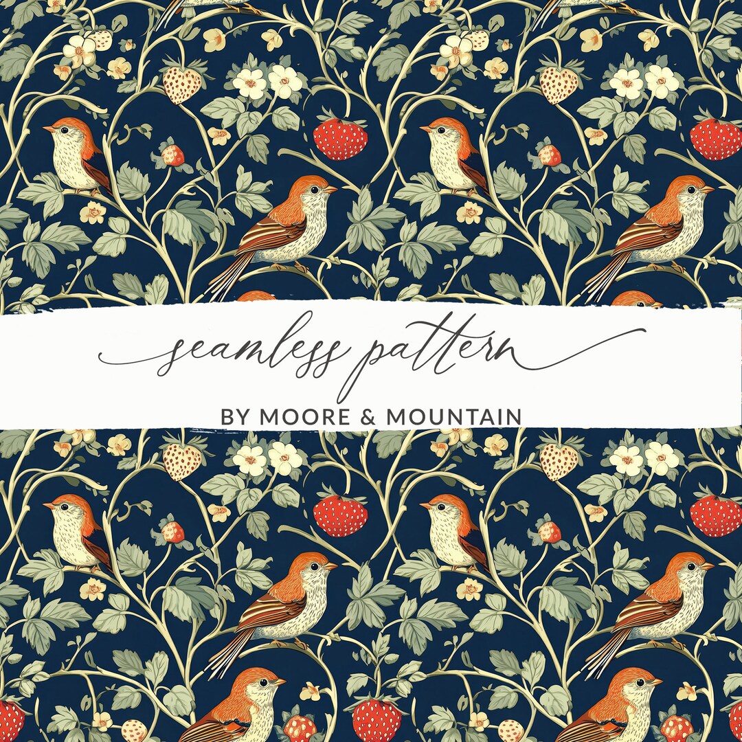 William Morris Vintage Bird Pattern Background William Morris Inspired ...