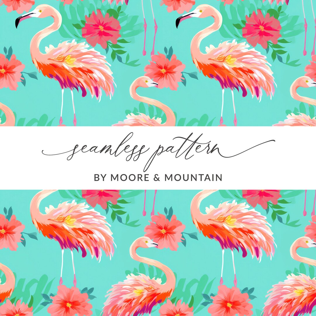 Preppy Flamingo Pattern Flamingo Seamless Background, Teal and Pink ...