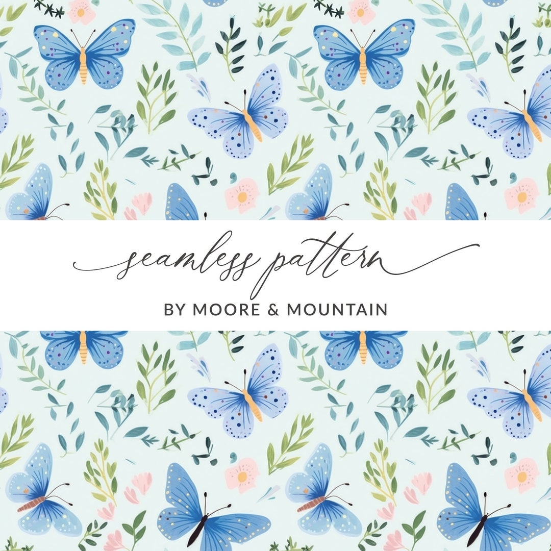 Blue Butterfly Seamless Background Pattern Blue Butterflies Repeating ...