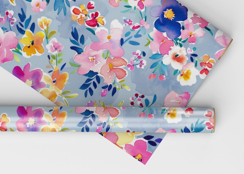 Summer Flower Background, Seamless Summer Flowers Pattern, Light Blue ...