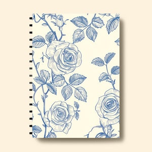 Vintage Romantic Rose Pattern Seamless Light Blue Rose Line Art Modern ...