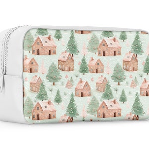 Cute Pink Gingerbread House Seamless Background Pattern, Seamless ...