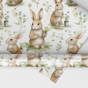 Cottagecore Bunny Background, Seamless Cottagecore Rabbit Pattern ...