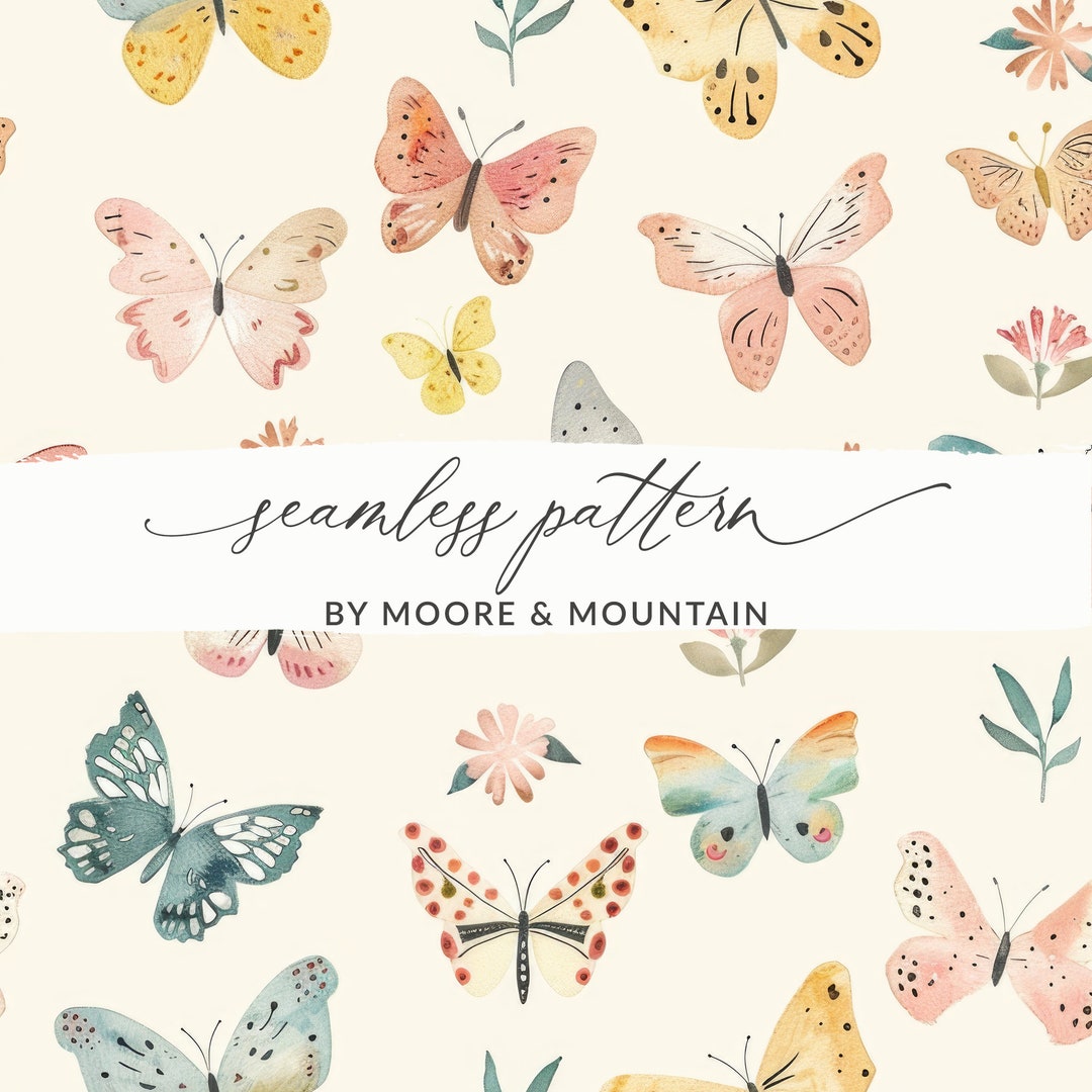 Spring Butterfly Pattern, Pastel Butterflies Background Pattern ...