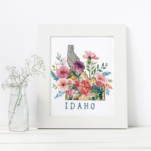 State of Idaho Clipart, Idaho State PNG, Idaho State With Flowers ...