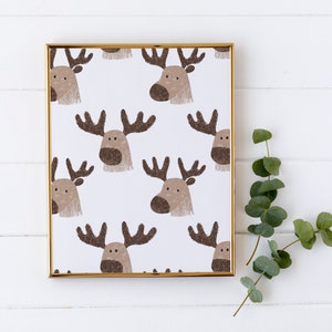 Moose Background Pattern Cute Sketched Moose Pattern Digital File ...