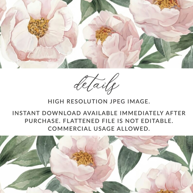 Neutral Peony Seamless Background Botanical Peony Background Pattern ...