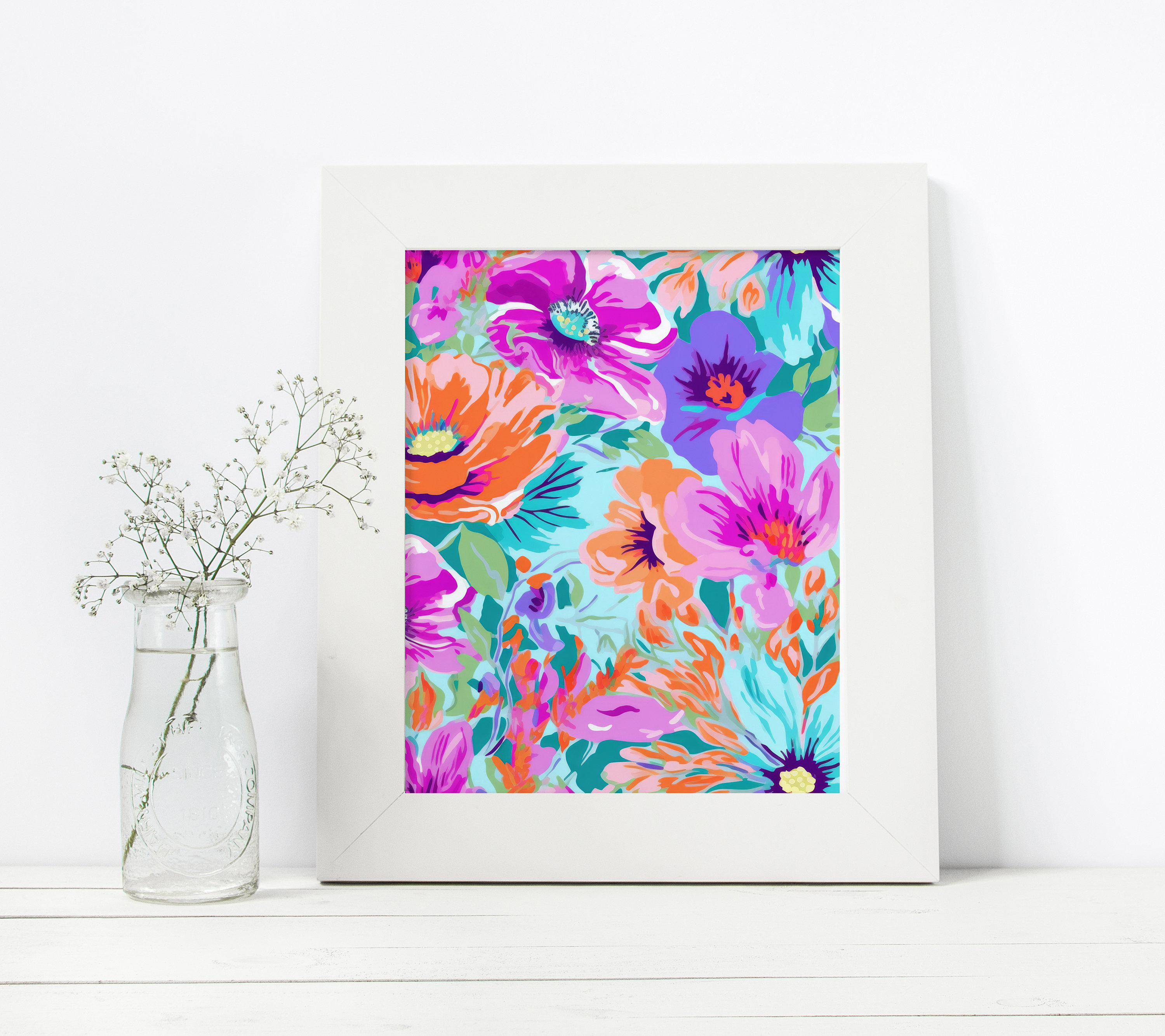 Hibiscus Seamless Preppy Pattern, Pink and Purple Seamless Blooms ...