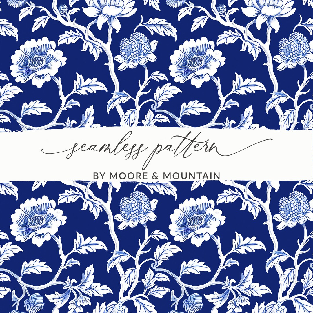 Chinese Flower Background Blue and White Chinese Floral Pattern ...