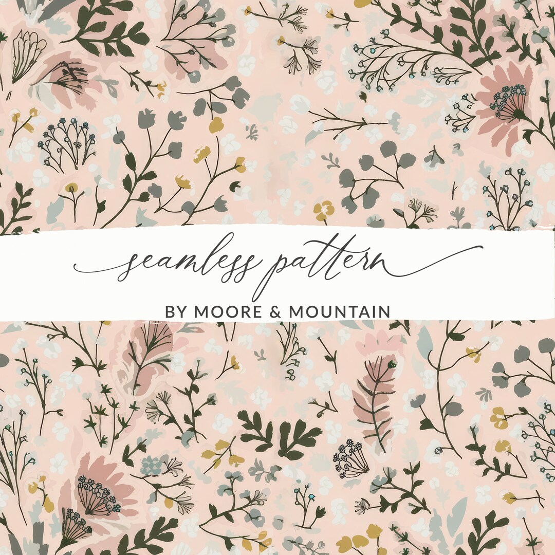 Dusty Pink Seamless Floral Pattern, Seamless Rust Pink Flowers ...
