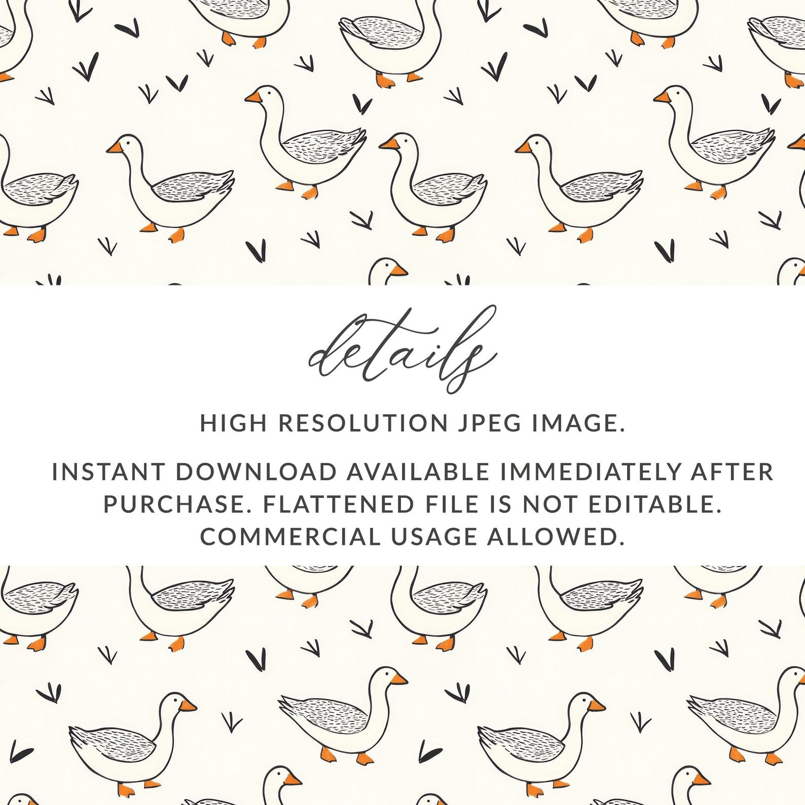 Cute Goose Seamless Pattern Repeating Goose Pattern Background Cute ...