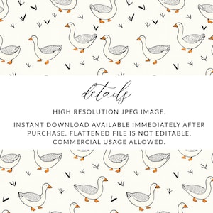 Cute Goose Seamless Pattern Repeating Goose Pattern Background Cute ...