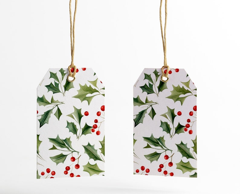 Watercolor Christmas Holly and Berries Seamless Patterns, Seamless ...