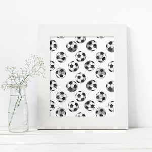 Seamless Soccer Ball Pattern, Digital Pattern Repeating Soccer Ball ...