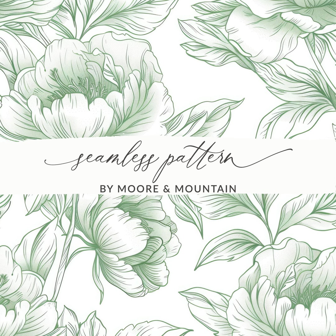 Seamless Chinoiserie Pattern Sage Green Chinoiserie Floral Pattern ...