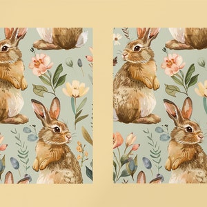 Seamless Vintage Rabbit Background Pattern, Seamless Spring Rabbit ...