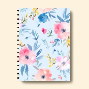 Light Blue Watercolor Flowers Background, Seamless Light Blue Floral ...