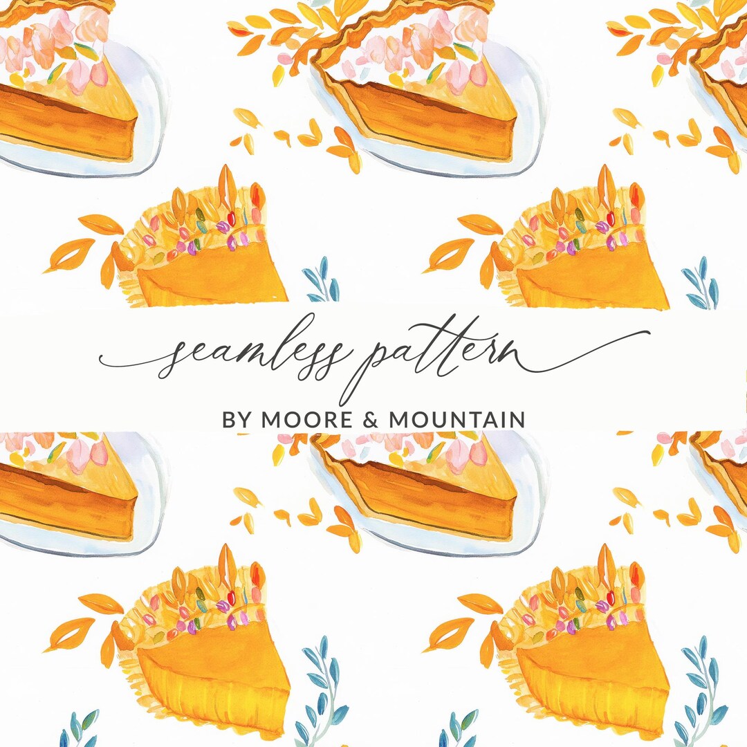 Pumpkin Pie Seamless Pattern, Thanksgiving Printable Background ...