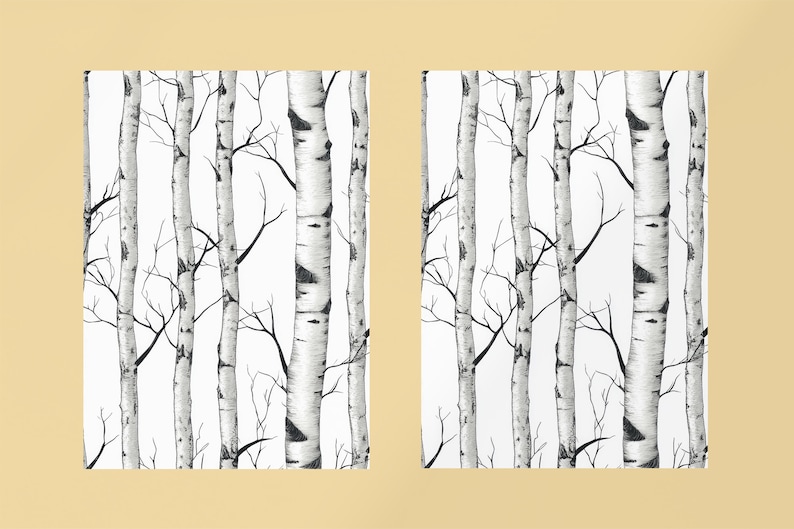 Birch Tree Seamless Pattern White Trees Aspen Tree Pattern Background ...