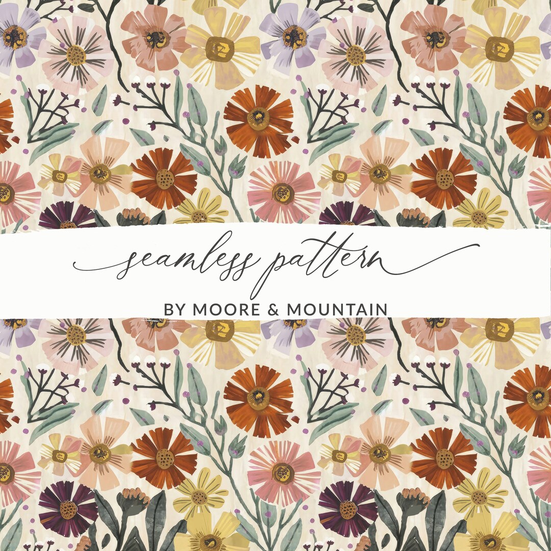 Floral Cottagecore PNG Pattern, Cottagecore Floral Pattern, Seamless ...