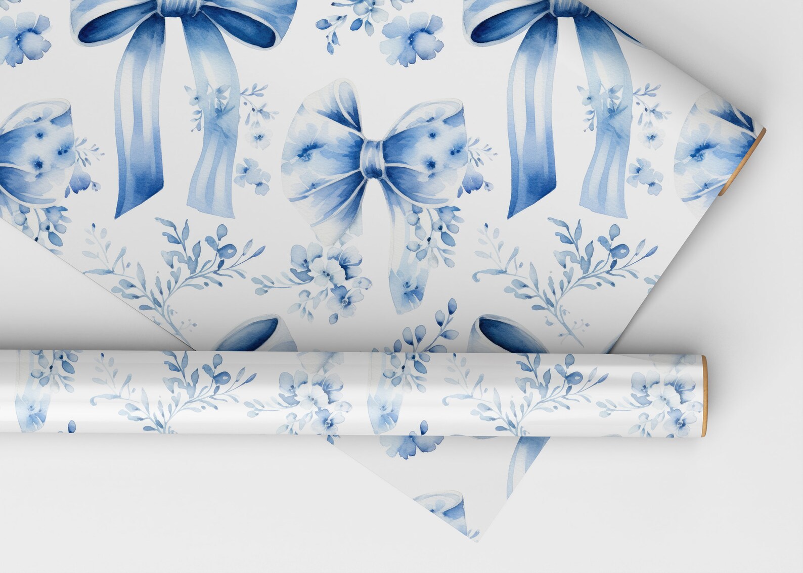 Blue Bow Seamless Pattern, Blue Bow Background, Watercolor Bow ...