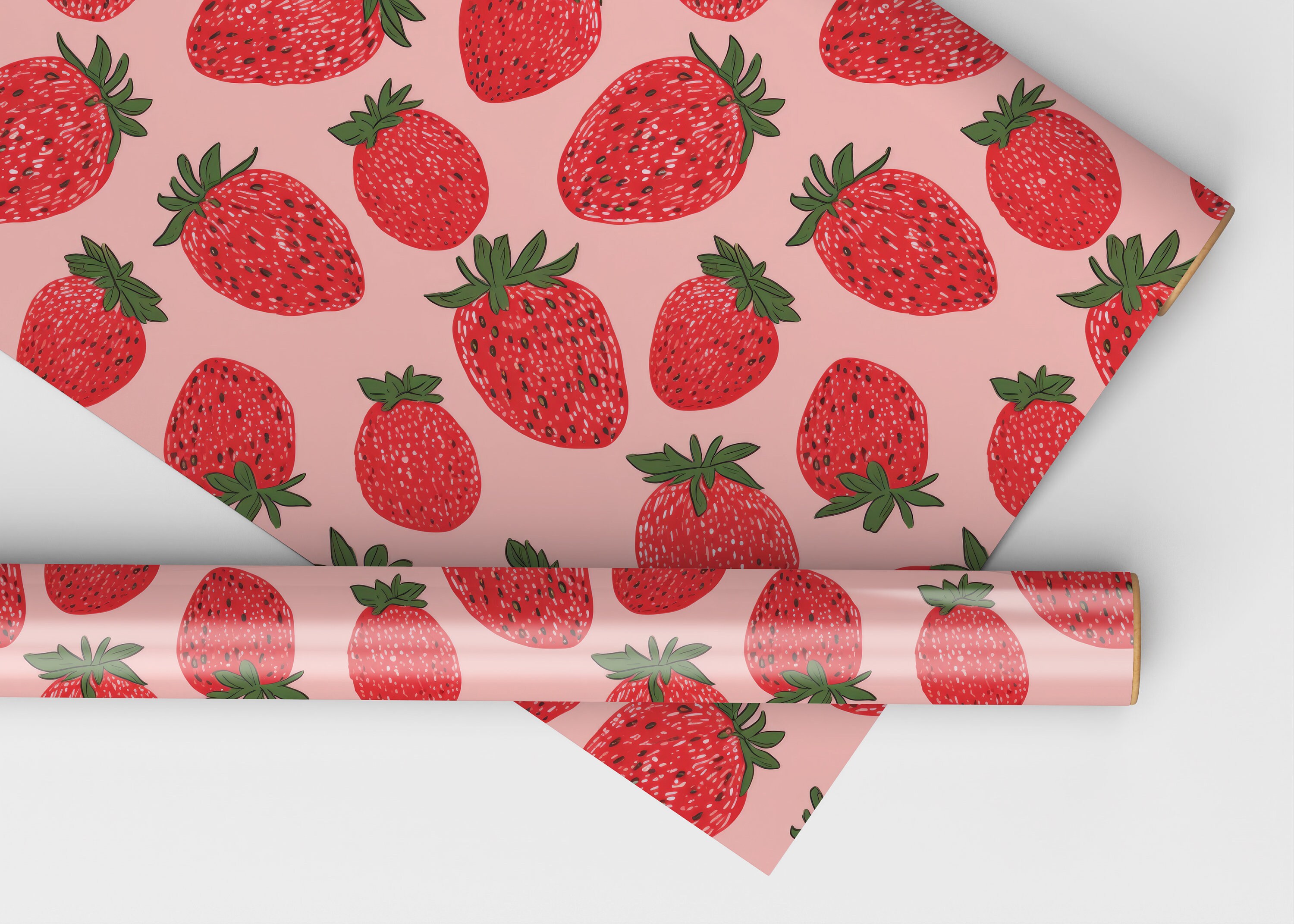 Seamless Strawberry PNG Image, Seamless Pink Strawberries Pattern, Pink ...