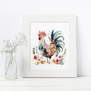 Watercolor Chickens Clipart Set, Painted Chicken Clip Art PNG Images ...