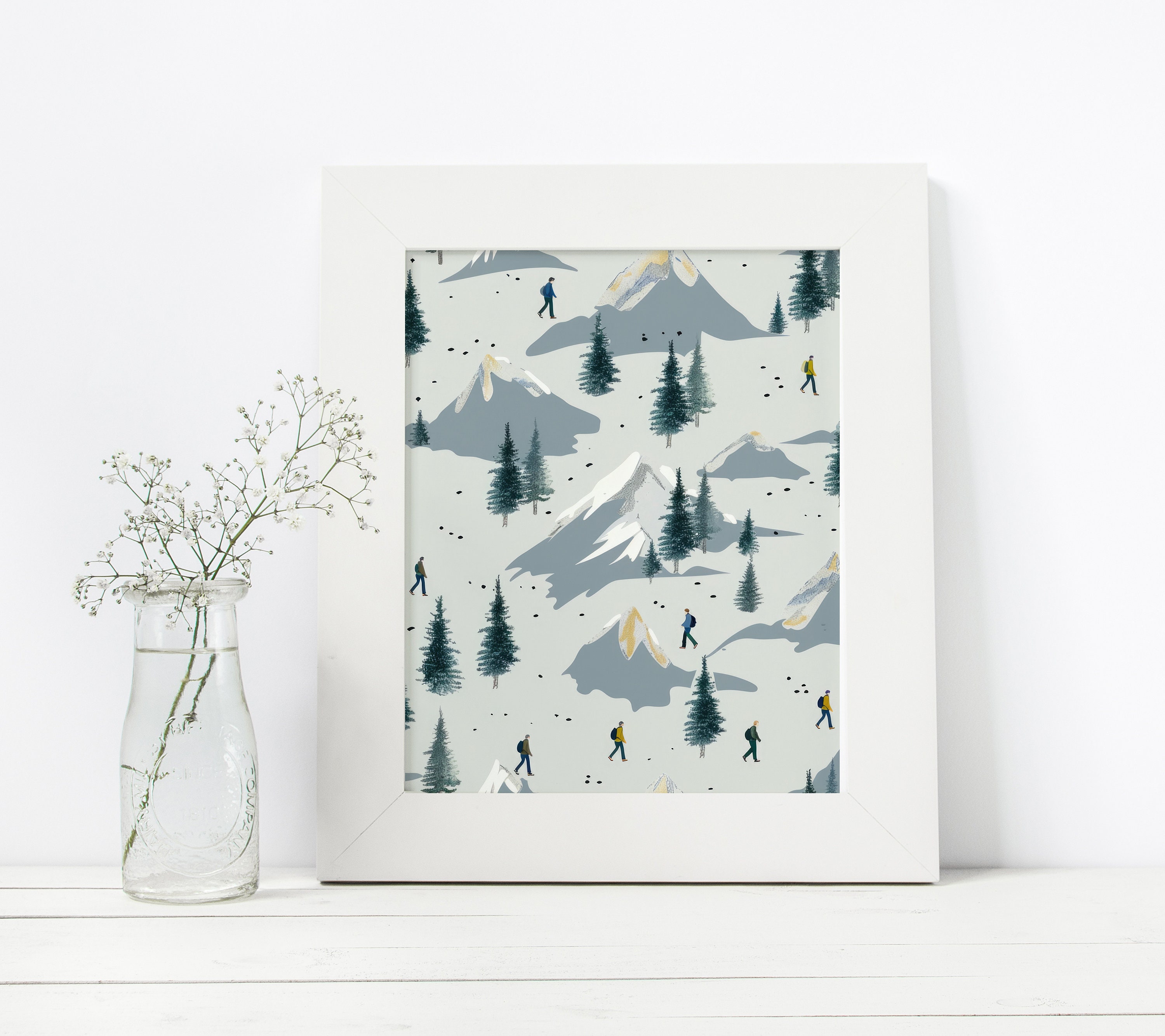 Seamless Hiking Background Pattern Pine Trees Seamless Outdoors Pattern ...