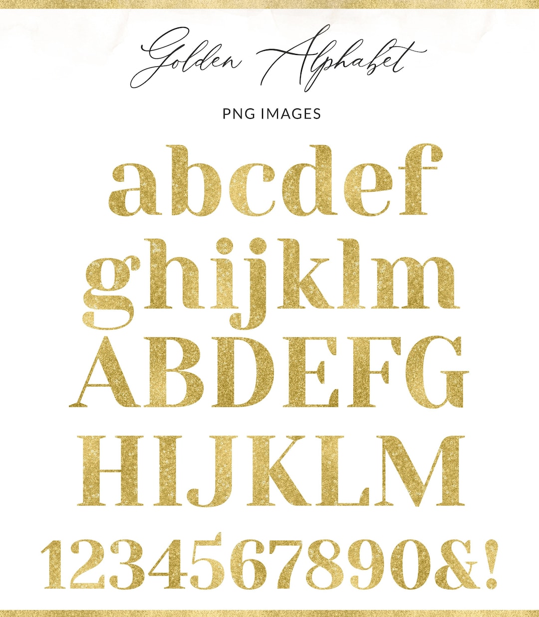Glittery Alphabet Gold Foil Alphabet Letters Golden, Gold Alphabet ...