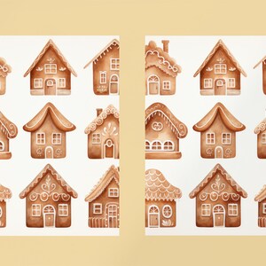 Seamless Gingerbread House Pattern Background, Watercolor Gingerbread ...