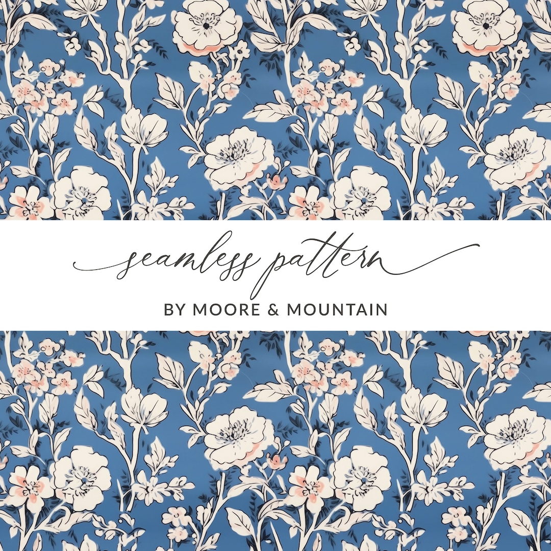 Modern Chinoiserie Floral Pattern, Seamless Chinoiserie Background ...