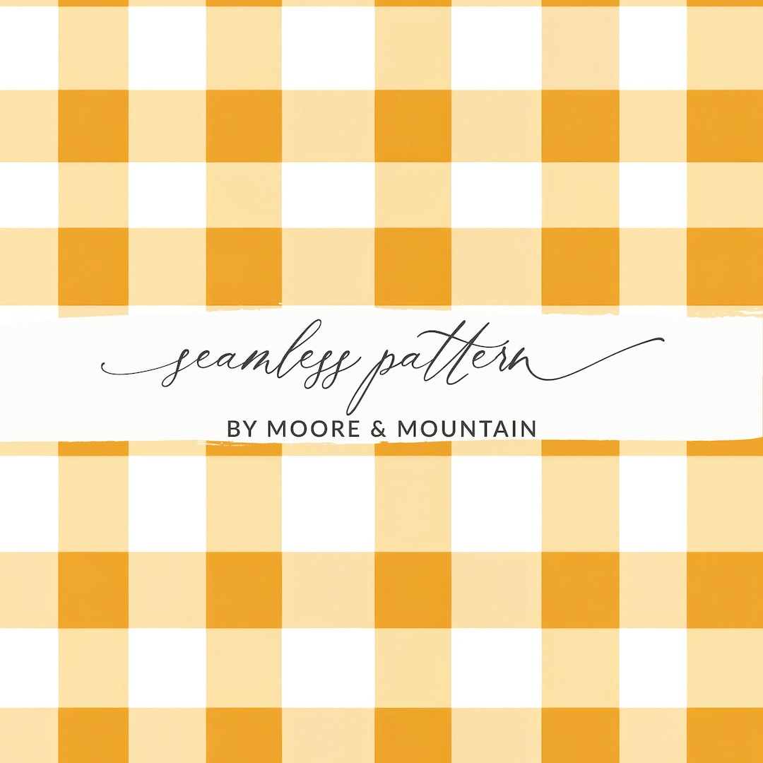 Seamless Gingham Pattern, Mustard Yellow Checkered Background, Fall ...