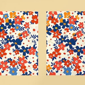 Red White and Blue Ditsy Floral Patriotic Background 4th of July ...