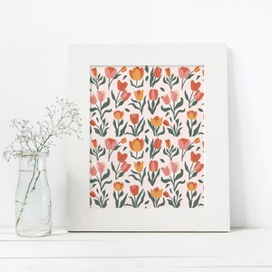 Spring Tulips Pattern, Seamless Tulips Pattern for Commercial Use Tulip ...