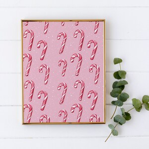 Pink Candy Canes Seamless Background Pattern Pink Christmas Pattern PNG ...