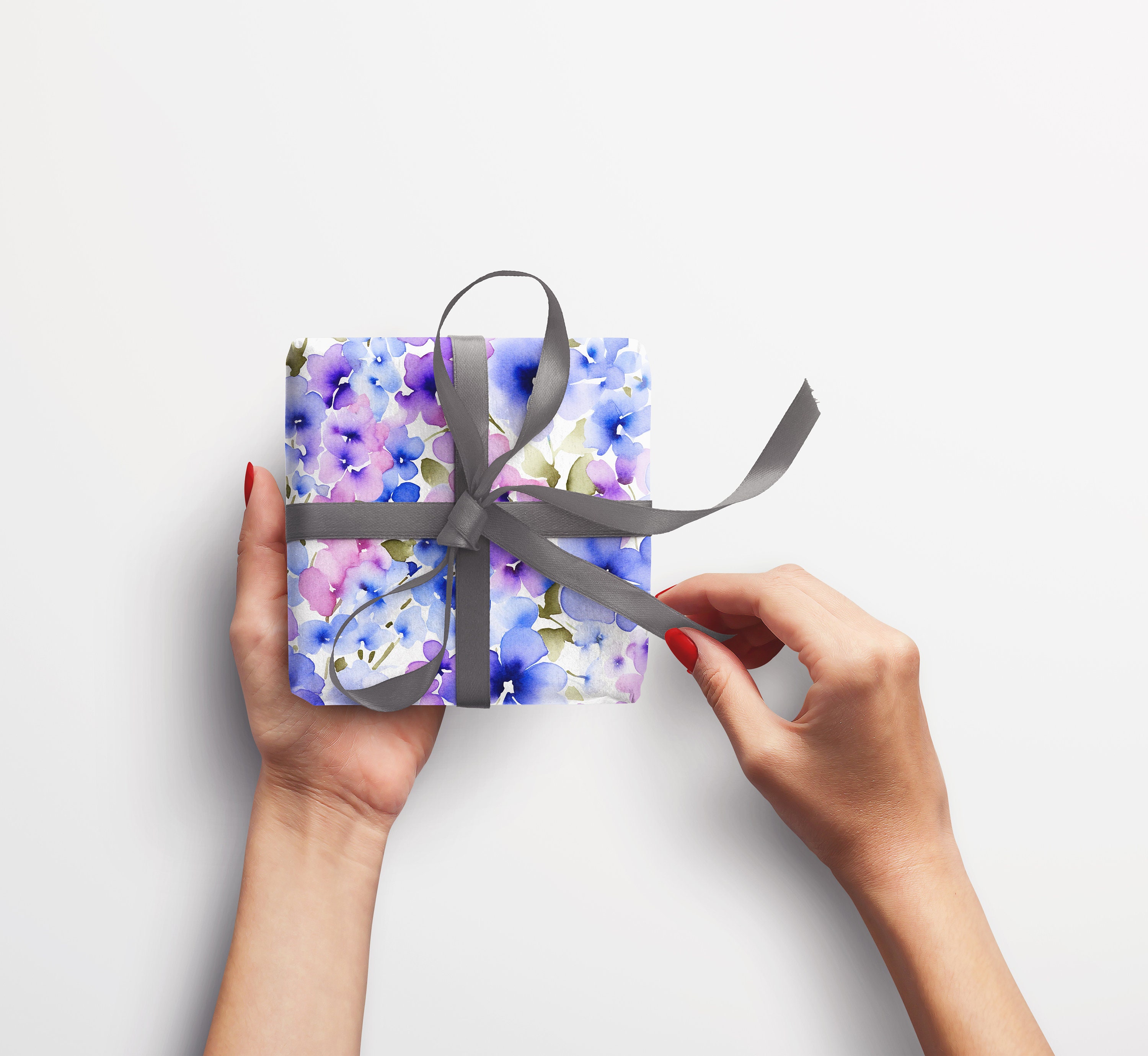 Blue Watercolor Flowers Seamless Patten, Blue Floral Digital Paper ...