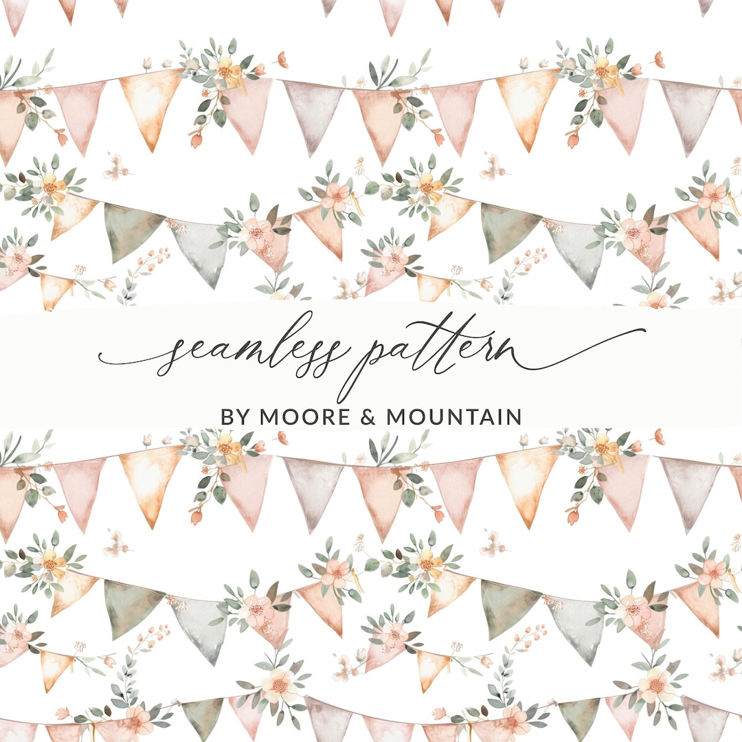 Girl Party Background Pattern, Girl Birthday Background, Cute Bunting ...