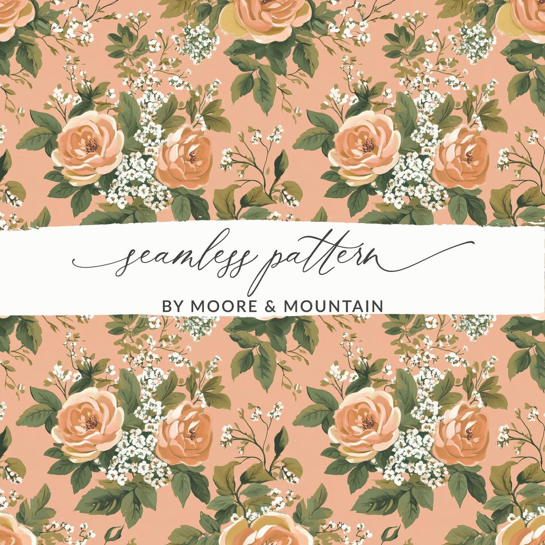 Vintage Blush Roses Seamless Background Pattern Classic English Roses ...