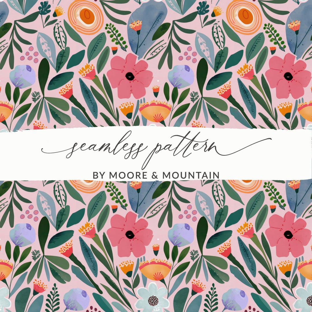 Funky Floral Pattern, Jungle Flower Pattern, Seamless Jungle Floral ...