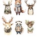 30 Watercolor Winter Animals Clipart, Winter Animals in Sweaters ...