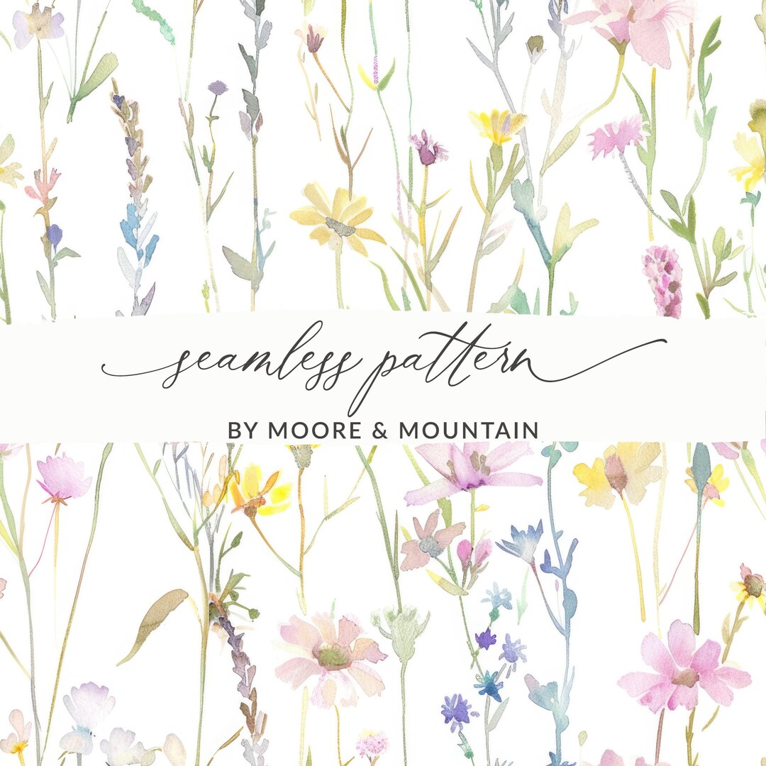 Pastel Spring Flowers Background Pattern, Seamless Spring Floral ...