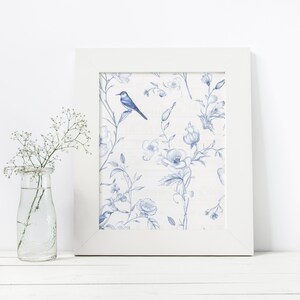 Blue Toile Seamless Pattern, Elegant Blue Toile Seamless Background ...