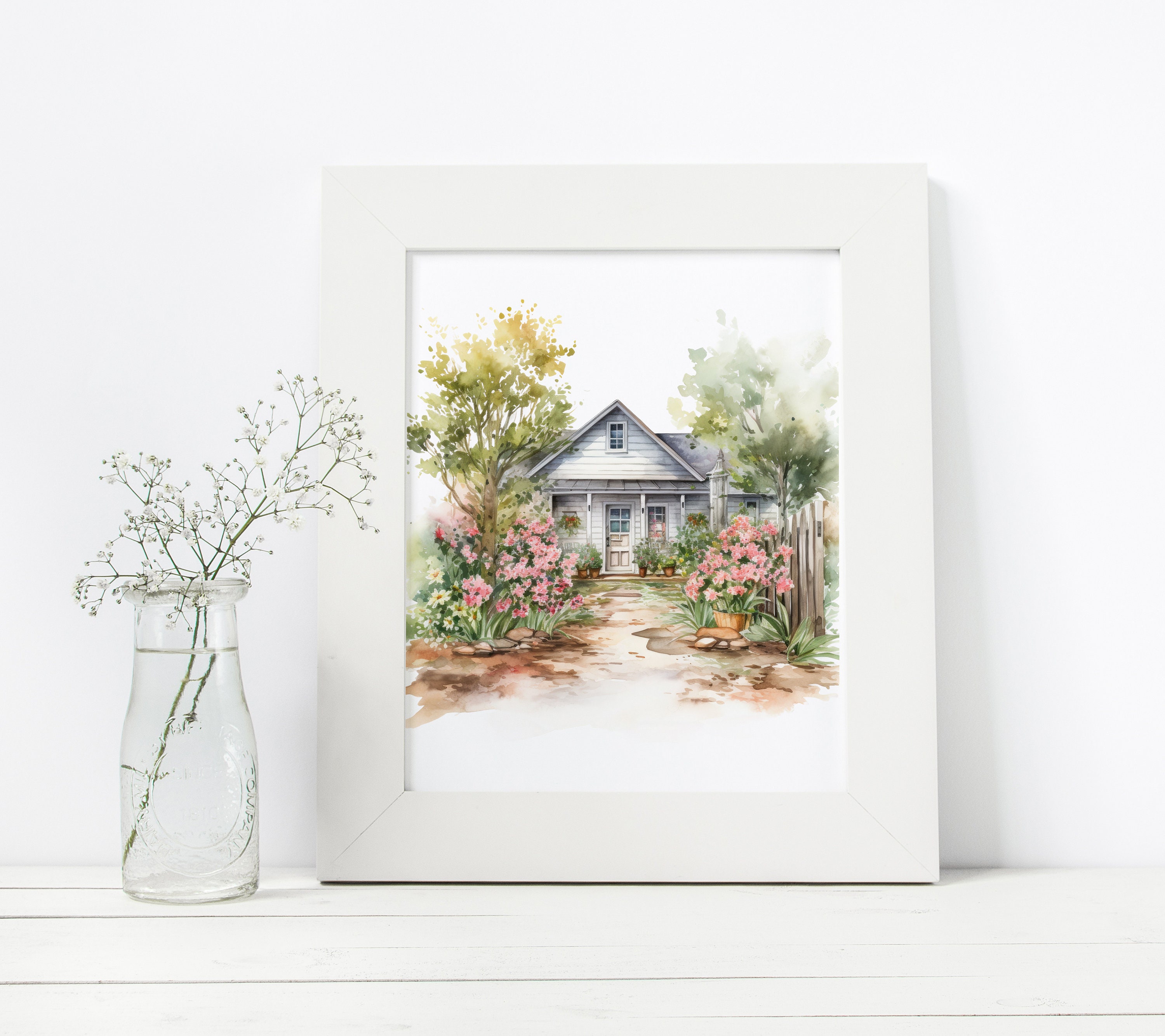 Watercolor House Clipart Spring House Clipart, Cute Houses Clip Art ...