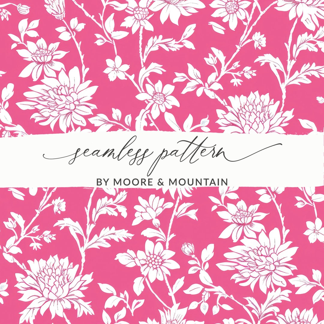 Elegant Pink Flower Vine Pattern, Seamless Floral Vine Background ...