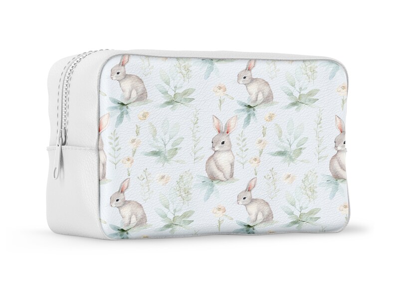 Blue Watercolor Bunny Seamless Background, Repeating Spring Bunnies ...