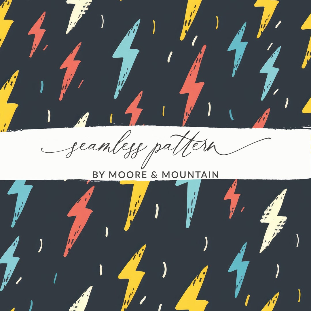 Seamless Pattern for Boys Lightning Bolt Repeating Background Pattern ...