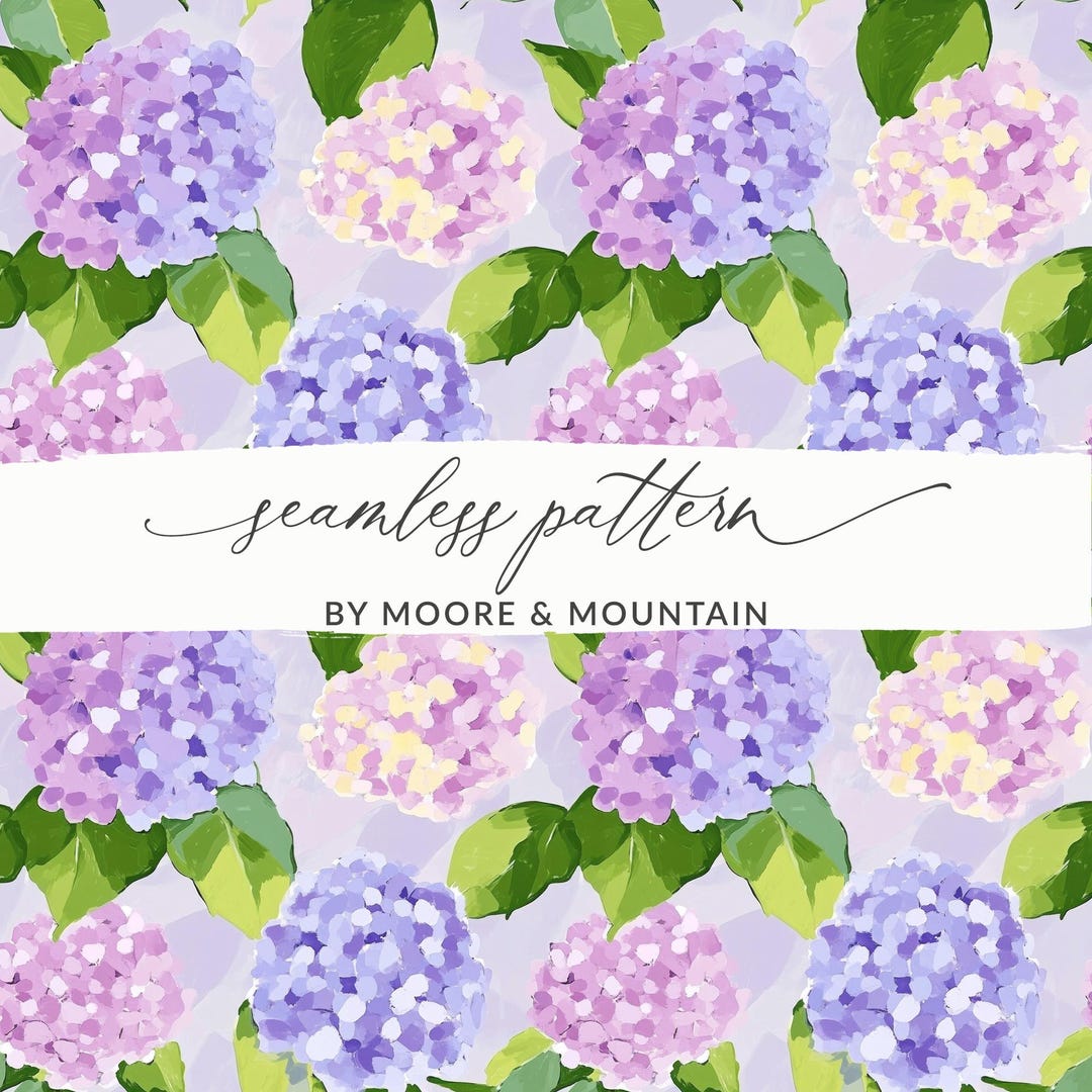 Pastel Hydrangeas Pattern Seamless Hydrangeas Spring Hydrangea ...