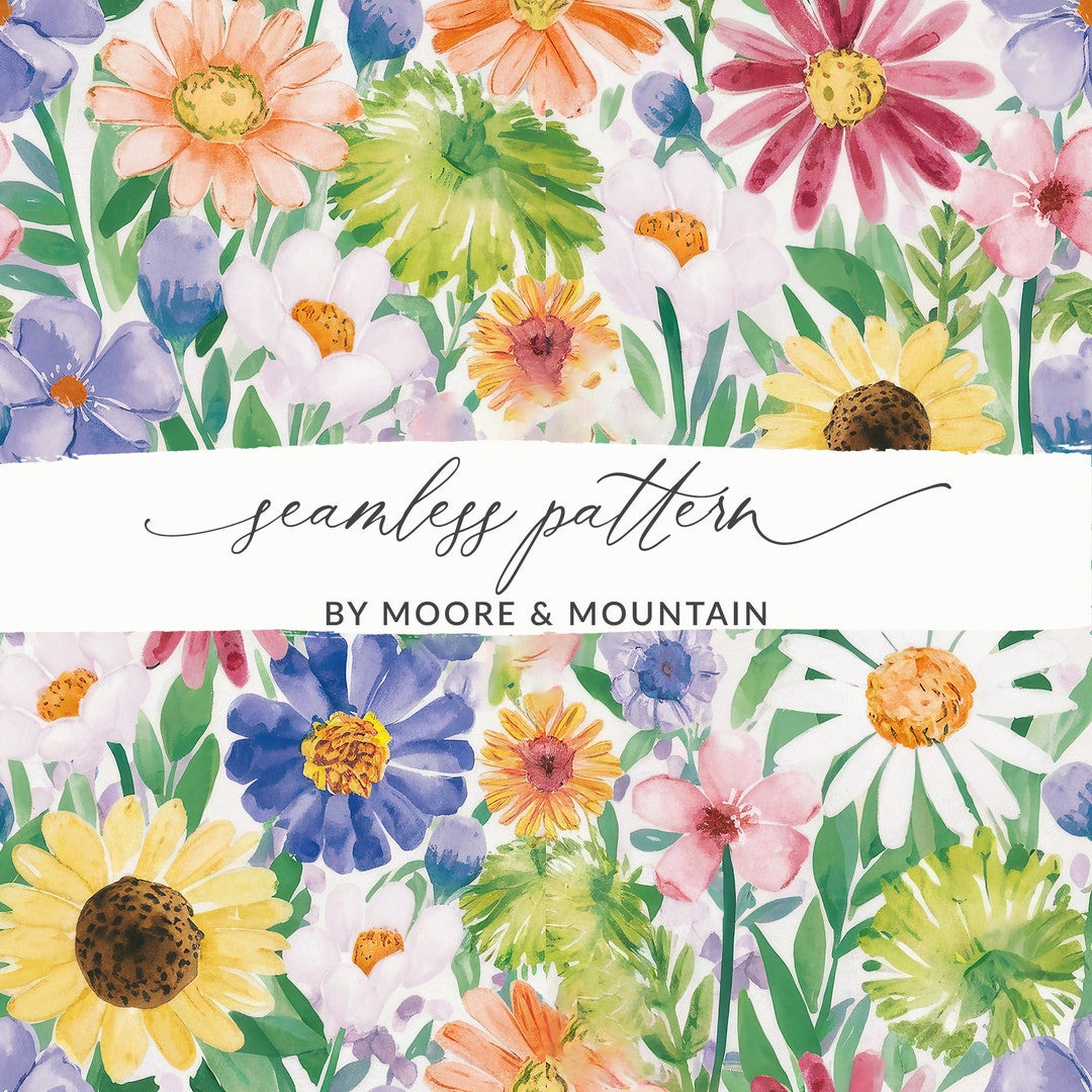 Summer Meadow Seamless Pattern Summer Flower Background Pattern ...