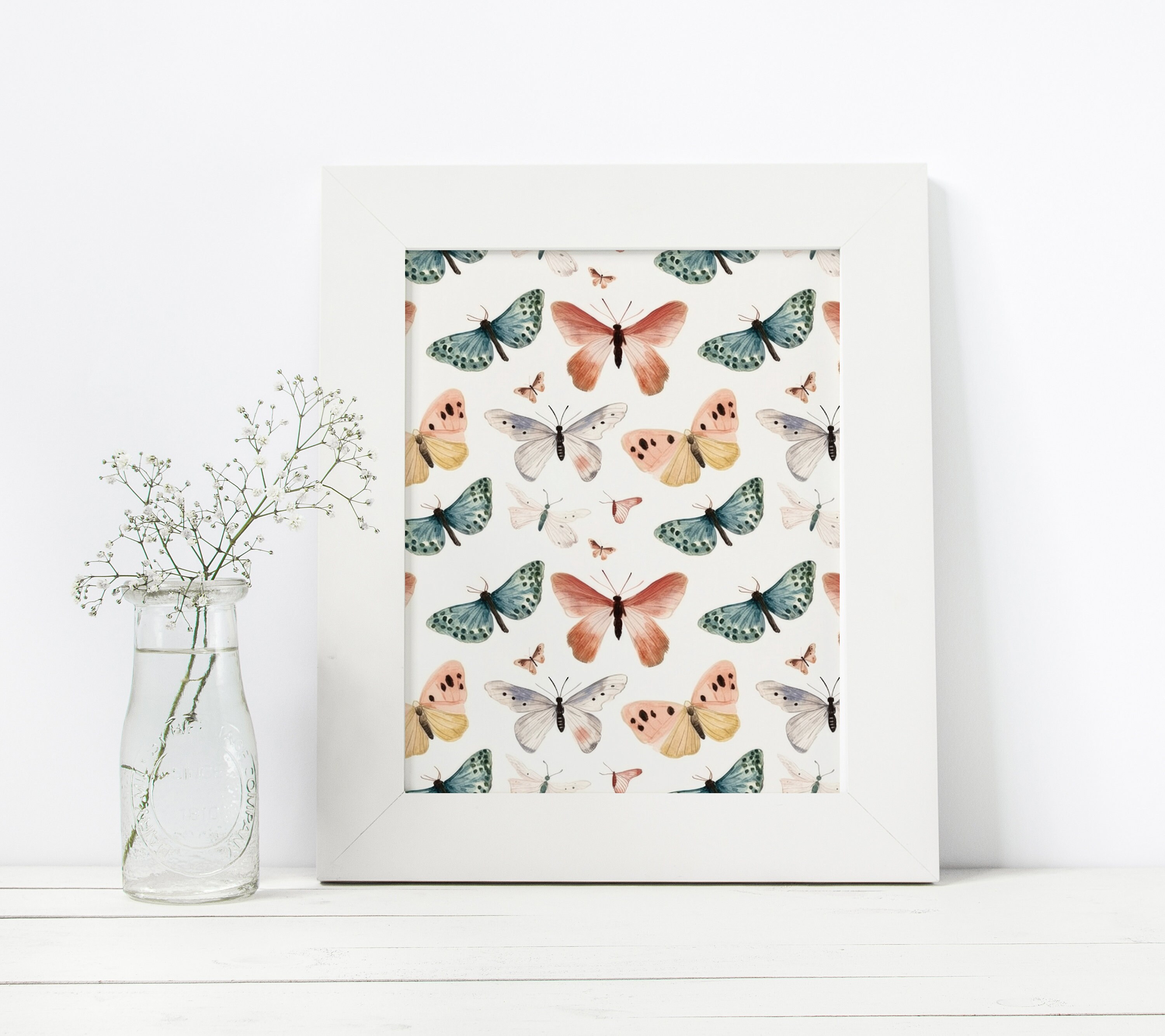 Seamless Moth Pattern Boho Moths Background Seamless Painted Moths ...