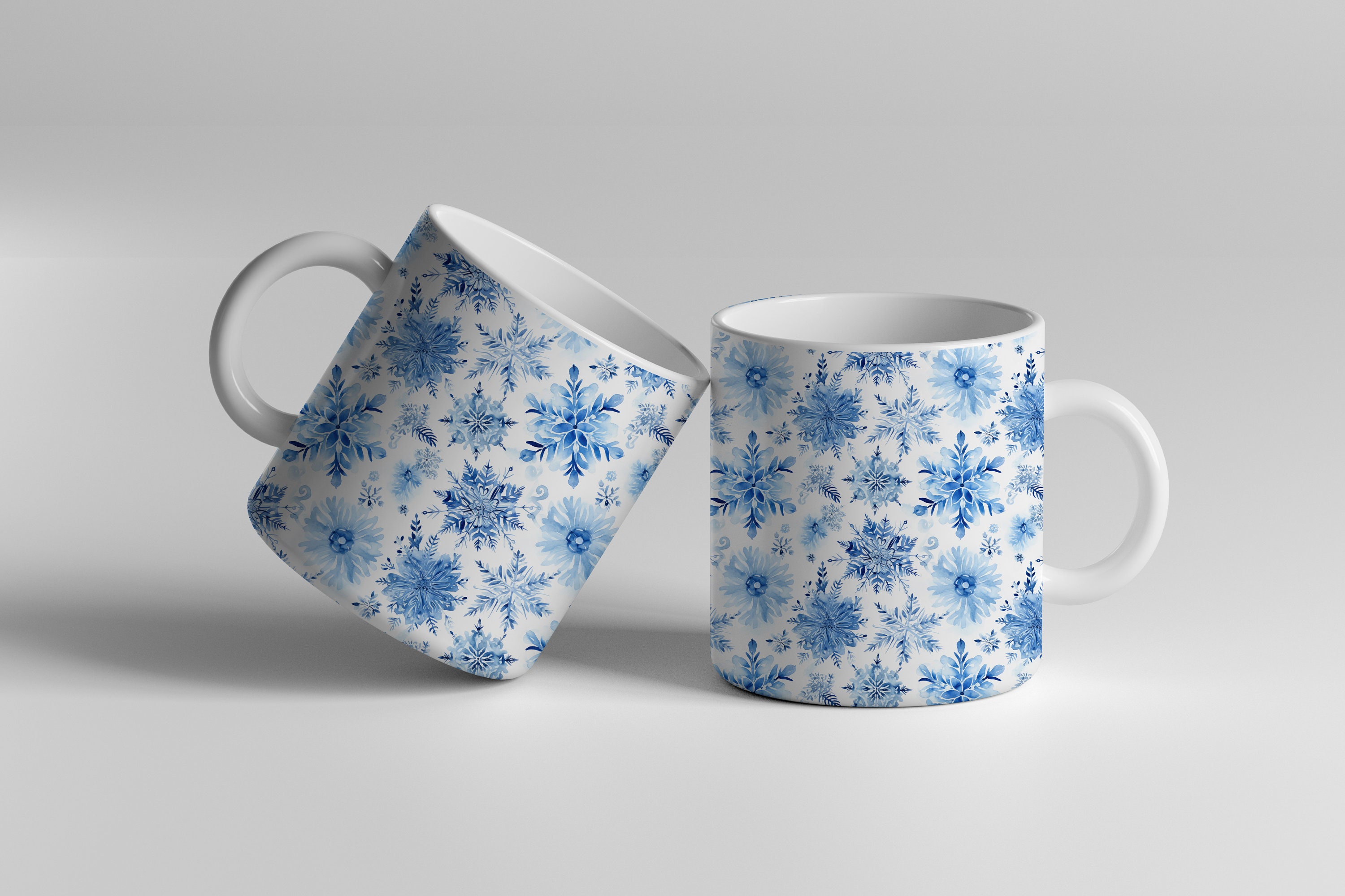 Seamless Snowflake Pattern Seamless Watercolor Snowflake Pattern, Blue ...